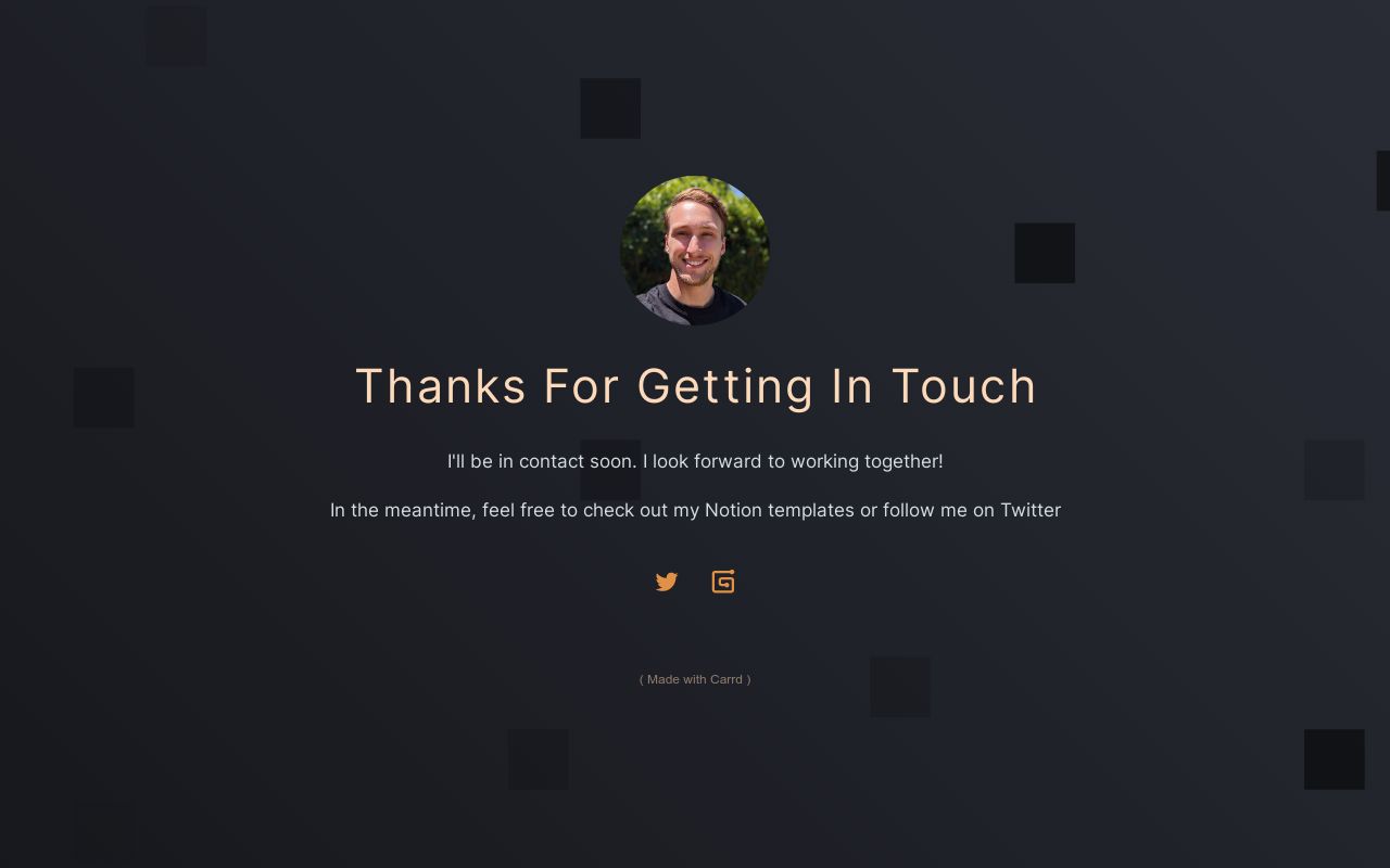 Thanks For Getting In Touch